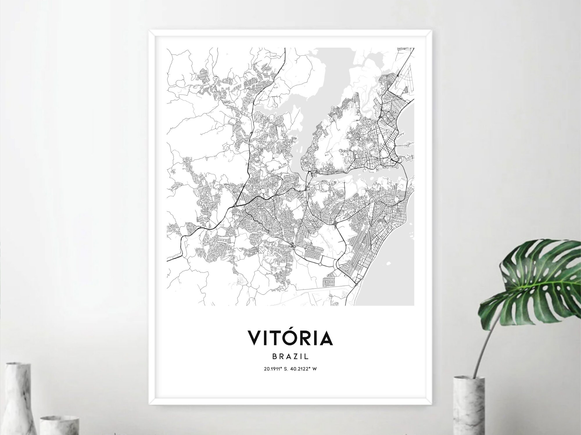 Vitória Map Print Vitória Map Poster Wall Art Vitória City - Etsy