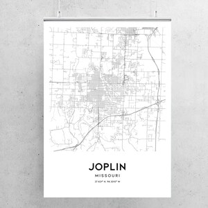 Joplin Map Print Joplin Map Poster Wall Art Mo City Map | Etsy