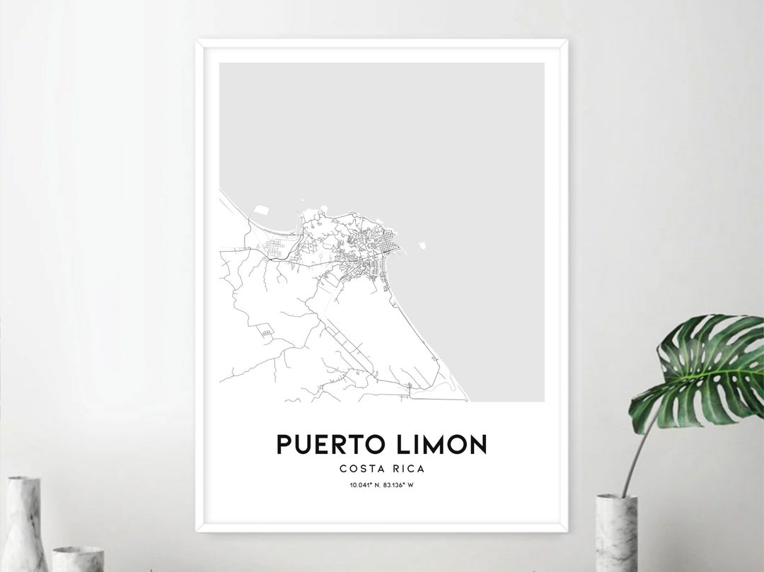 Puerto Limon Map Print, Puerto Limon Map Poster Wall Art, Puerto Limon ...