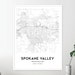Spokane Valley Map Print, Spokane Valley Map Poster Wall Art, Wa City ...