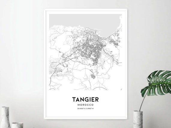 Home & Living Tangier map art city map print map poster Tangier map ...