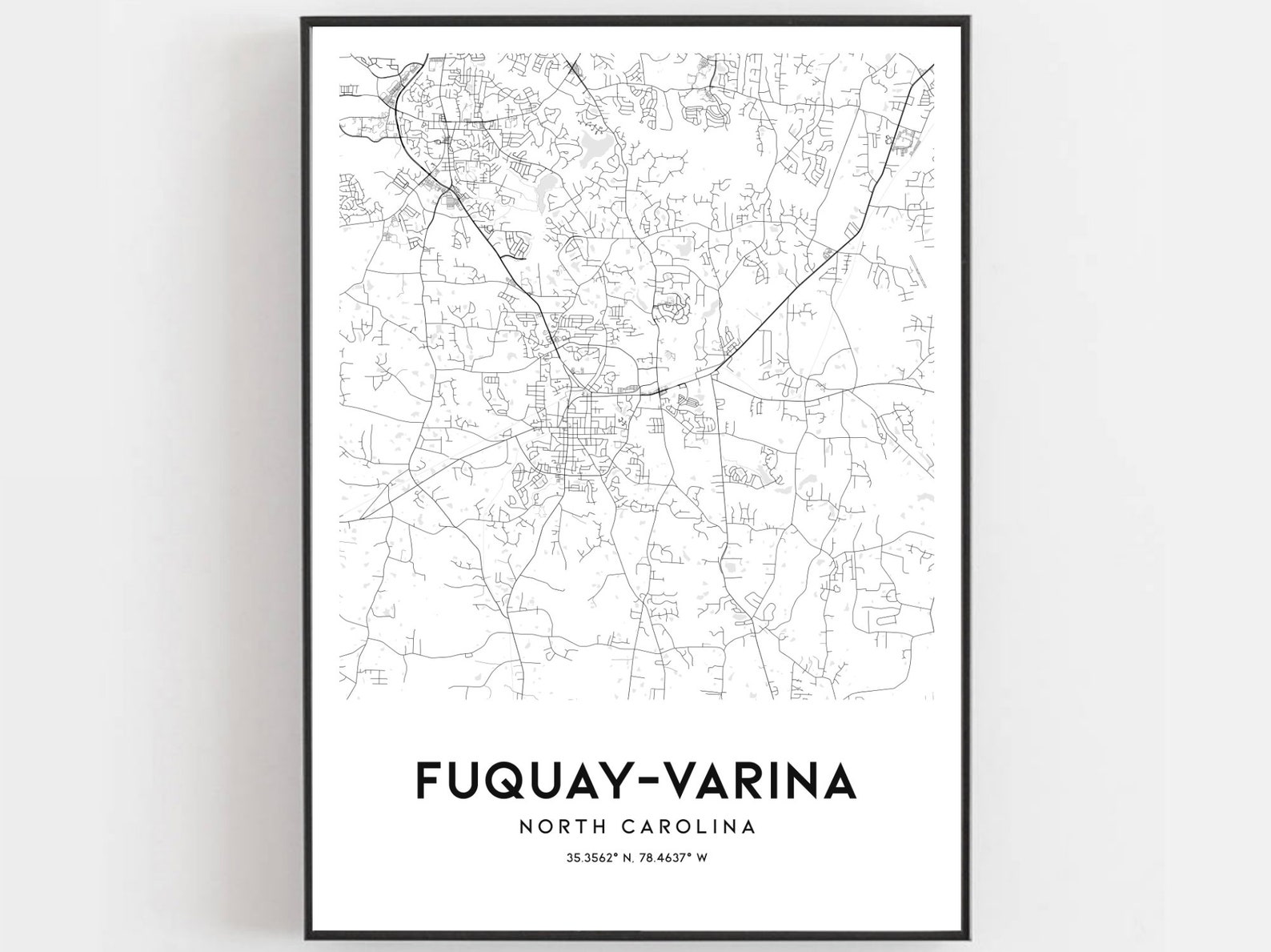 Fuquay-varina Map Print Fuquay-varina Map Poster Wall Art Nc | Etsy