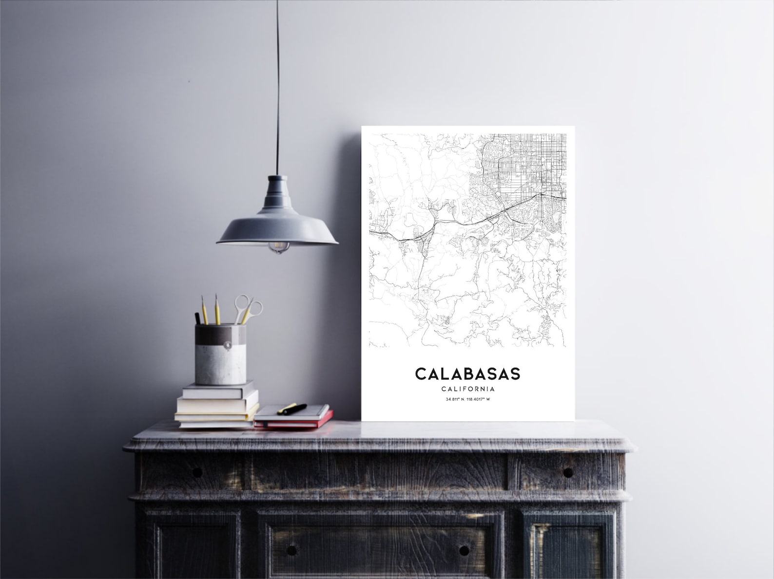 Calabasas Map Print Calabasas Map Poster Wall Art Ca City - Etsy