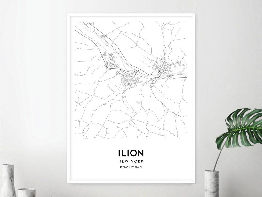 Ilion Map Print, Ilion Map Poster Wall Art, Ny City Map, New York Print ...