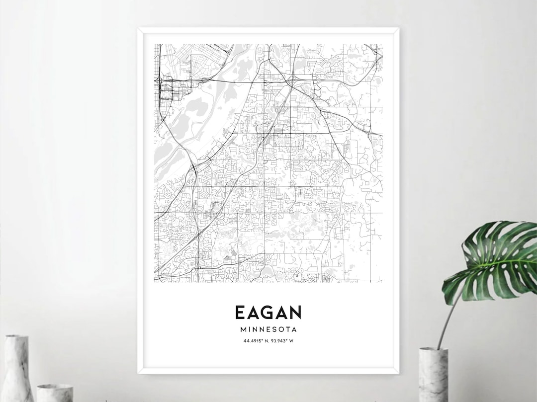 Eagan Map Print, Eagan Map Poster Wall Art, Mn City Map, Minnesota ...
