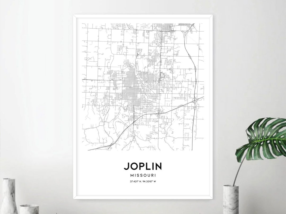 Joplin Map Print, Joplin Map Poster Wall Art, Mo City Map, Missouri ...