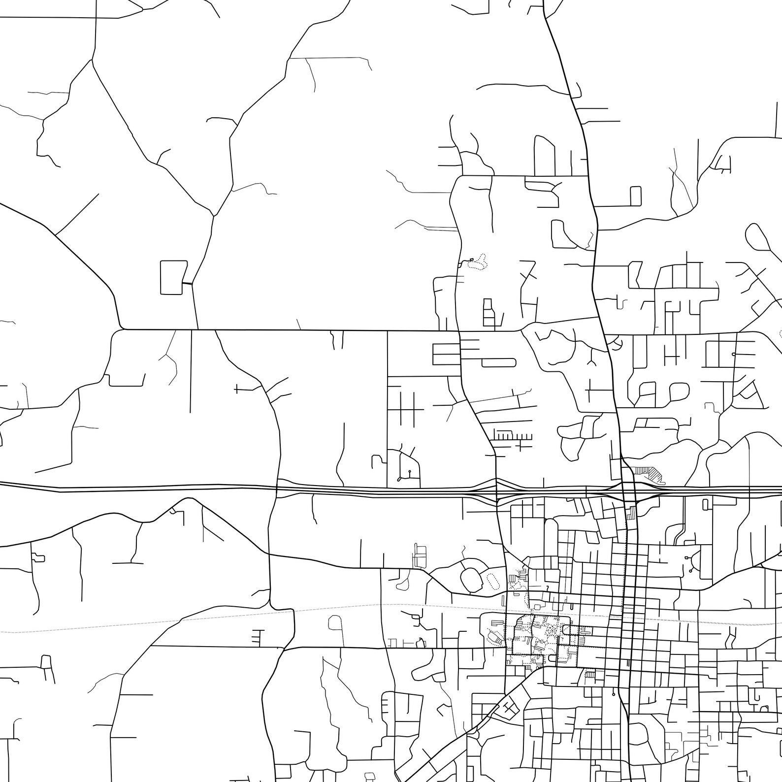 Ruston Map Print, Ruston Map Poster Wall Art, La City Map, Louisiana ...