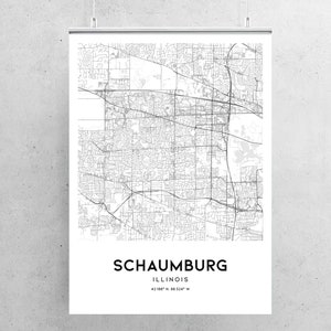 Schaumburg Map Print Schaumburg Map Poster Wall Art Il City | Etsy