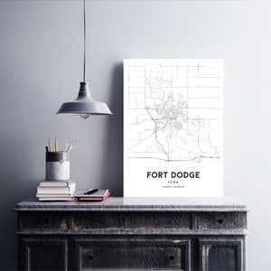 Fort Dodge Map Print, Fort Dodge Map Poster Wall Art, Ia City Map, Iowa ...
