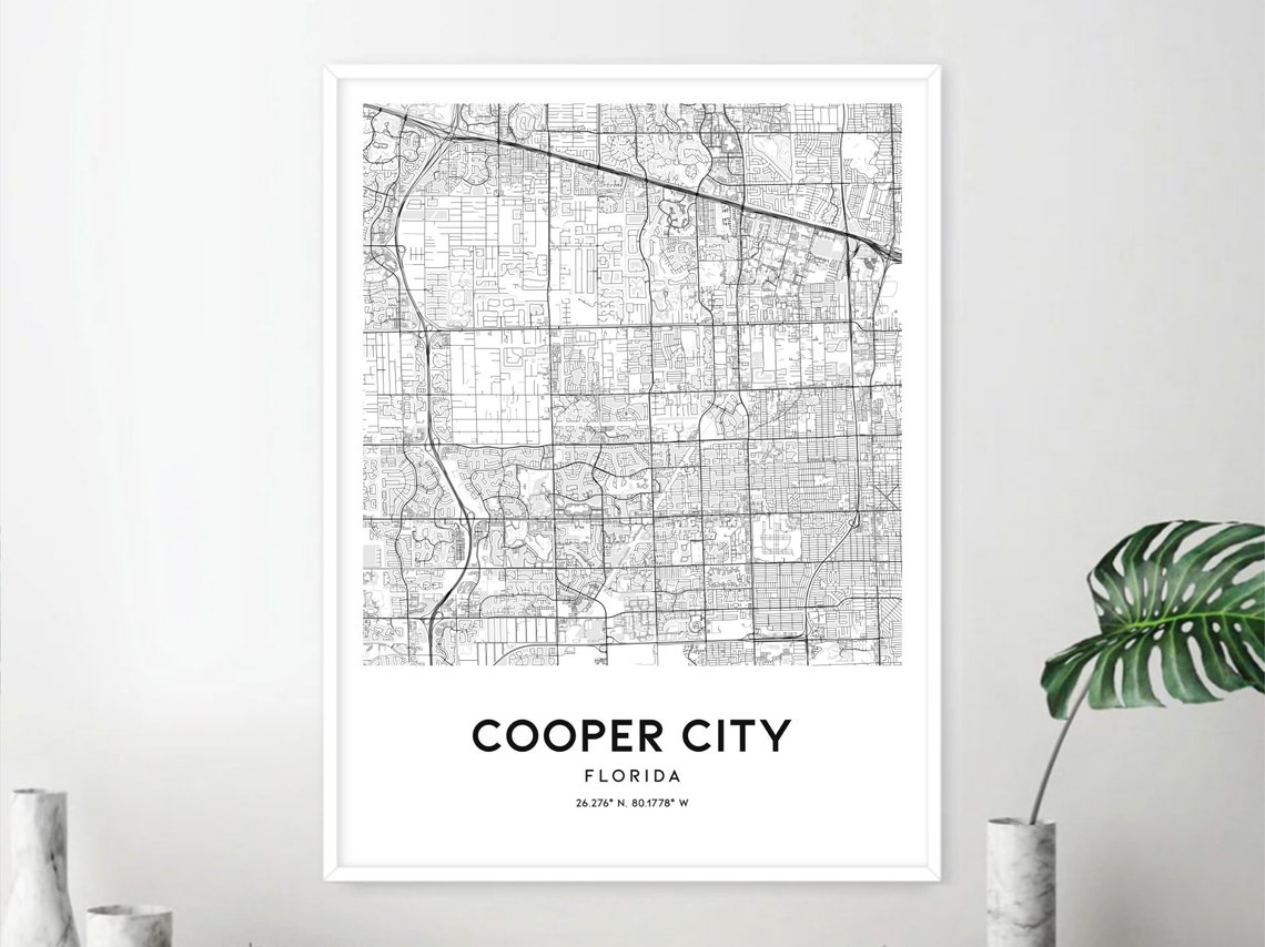 Cooper City Map Print Cooper City Map Poster Wall Art Fl - Etsy