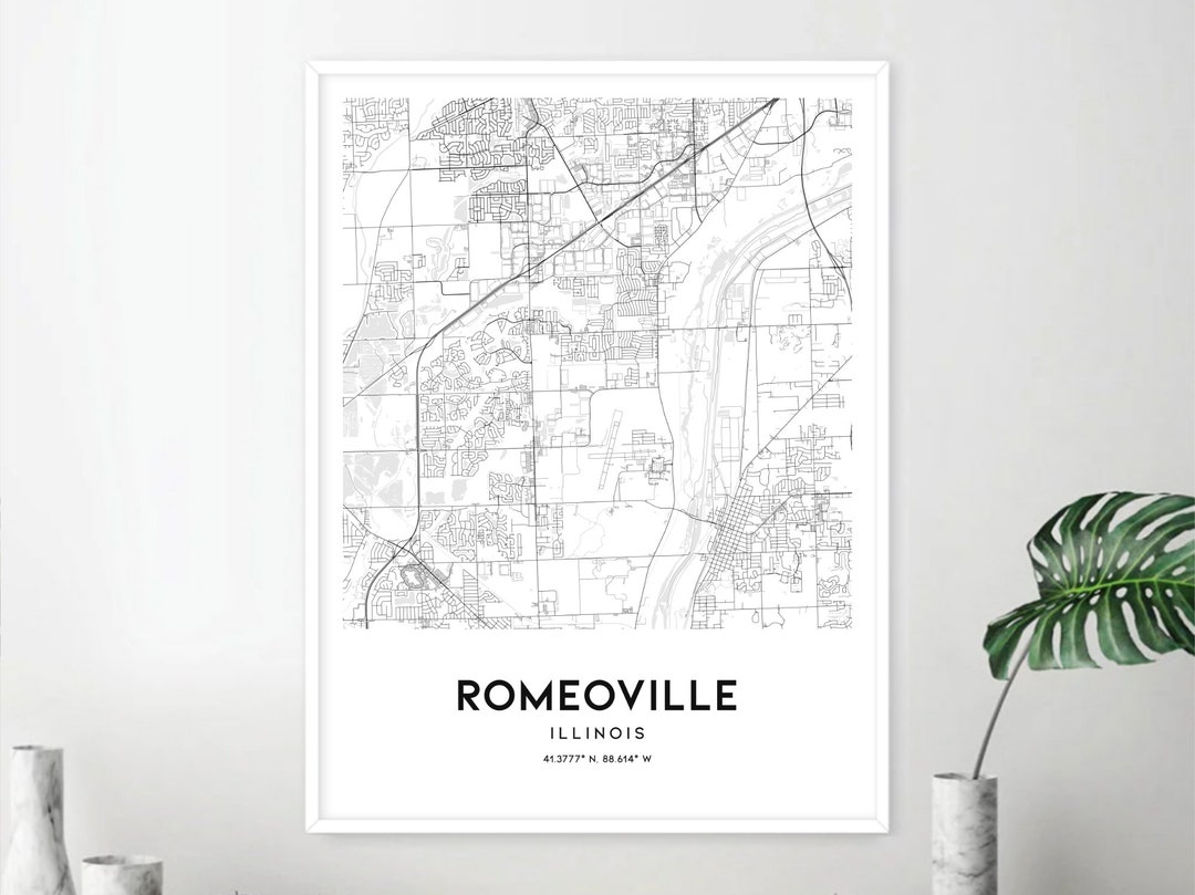 Romeoville Map Print, Romeoville Map Poster Wall Art, Il City Map ...