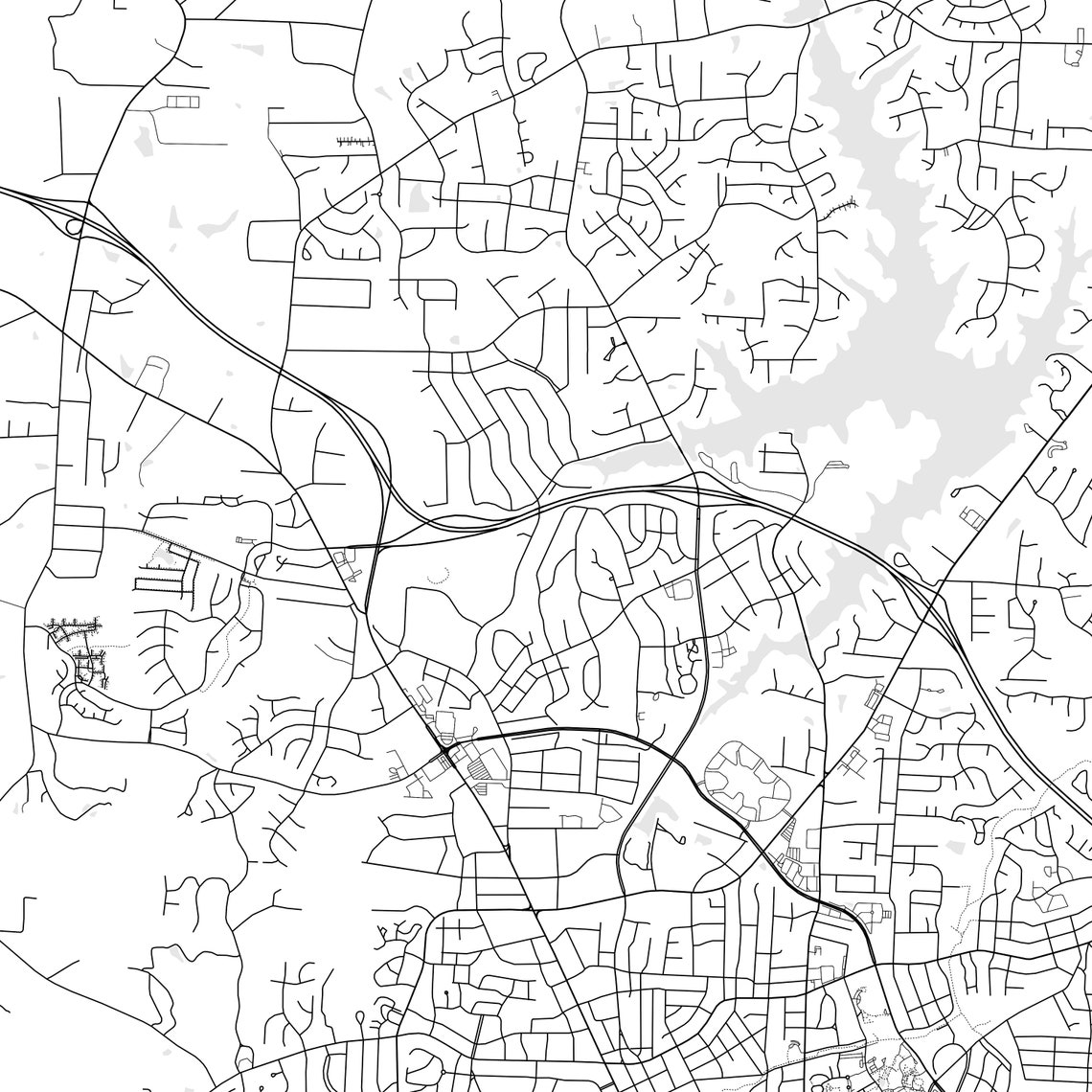 High Point Map Print, High Point Map Poster Wall Art, Nc City Map ...