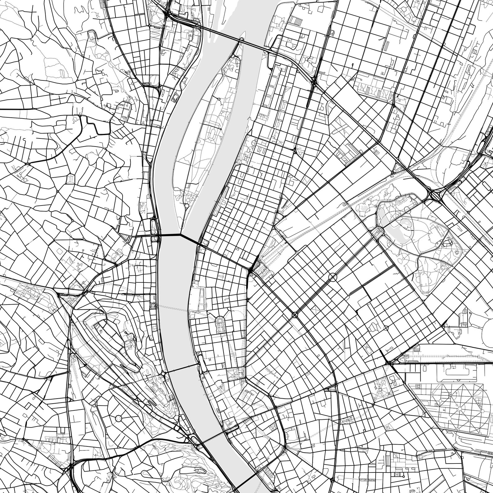 Budapest Map Print, Budapest Map Poster Wall Art, Budapest City Map ...