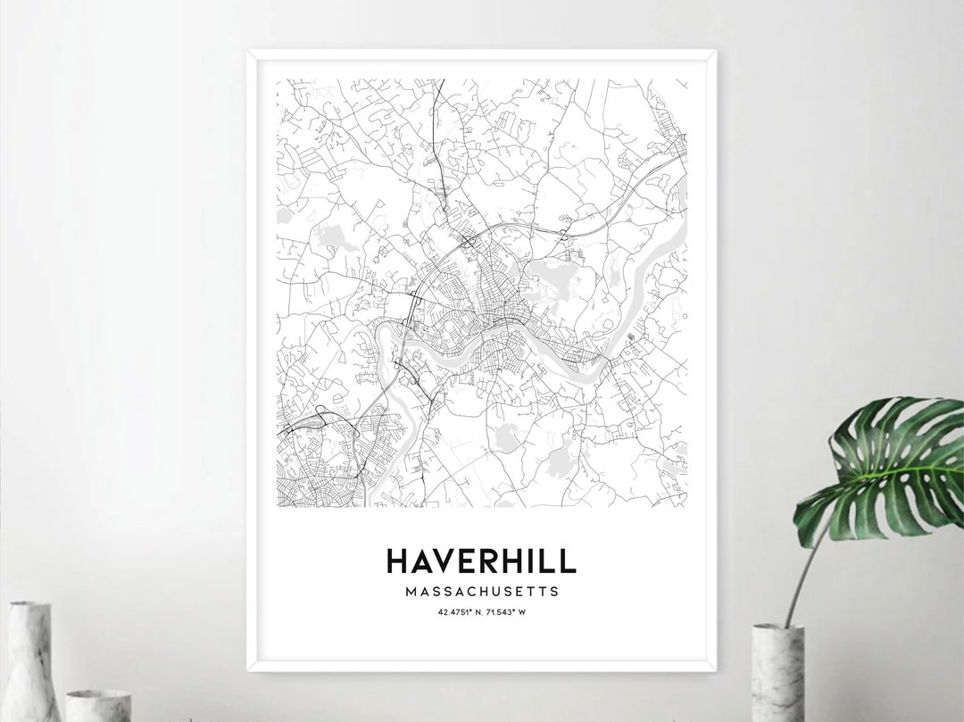 Haverhill Map Print, Haverhill Map Poster Wall Art, Ma City Map ...
