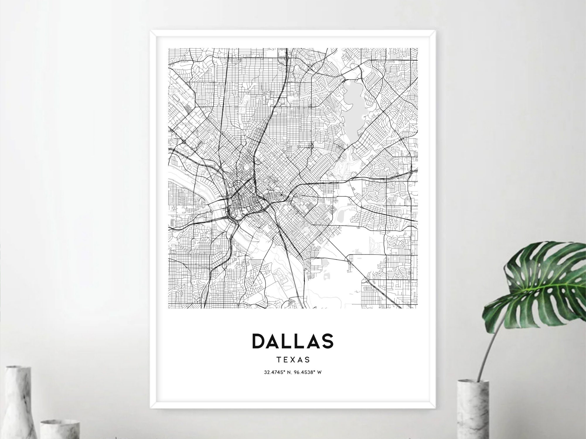 Dallas Map Print Dallas Map Poster Wall Art Tx City Map - Etsy