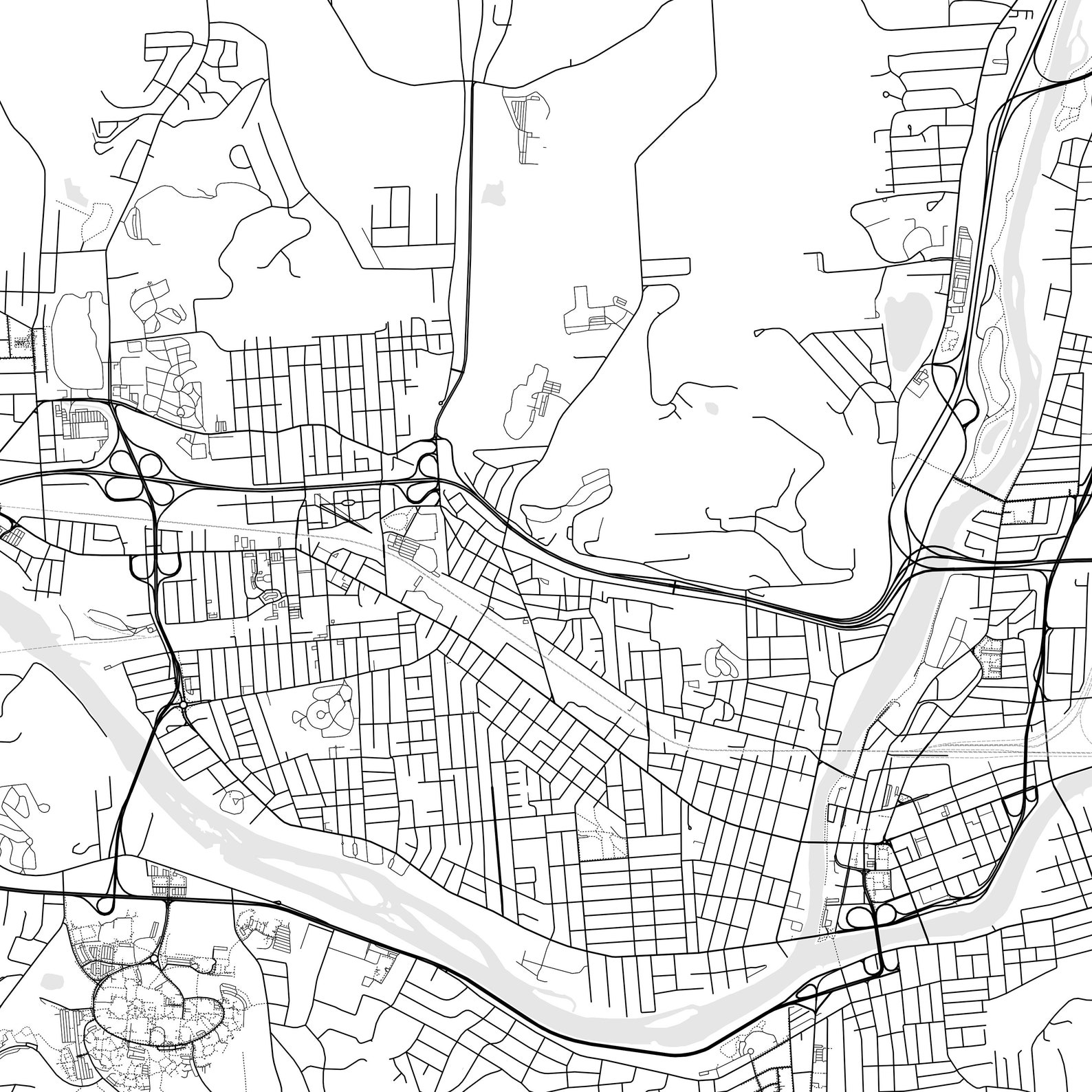 Binghamton Map Print, Binghamton Map Poster Wall Art, Ny City Map, New ...