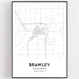 Brawley Map Print Brawley Map Poster Wall Art Ca City Map | Etsy