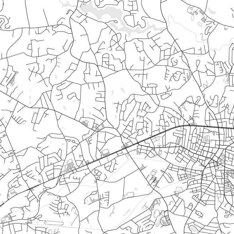 Greer Map Print Greer Map Poster Wall Art Sc City Map South - Etsy