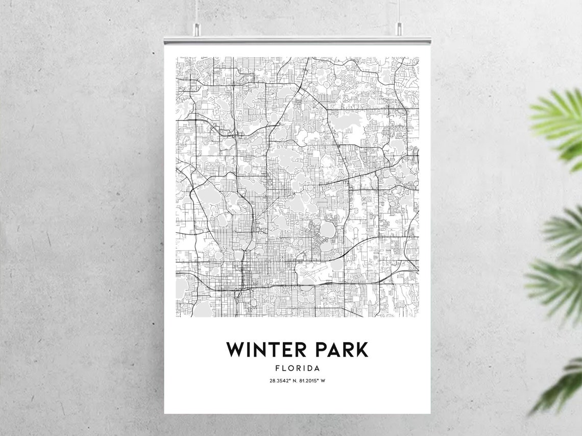 Winter Park Map Print Winter Park Map Poster Wall Art Fl | Etsy