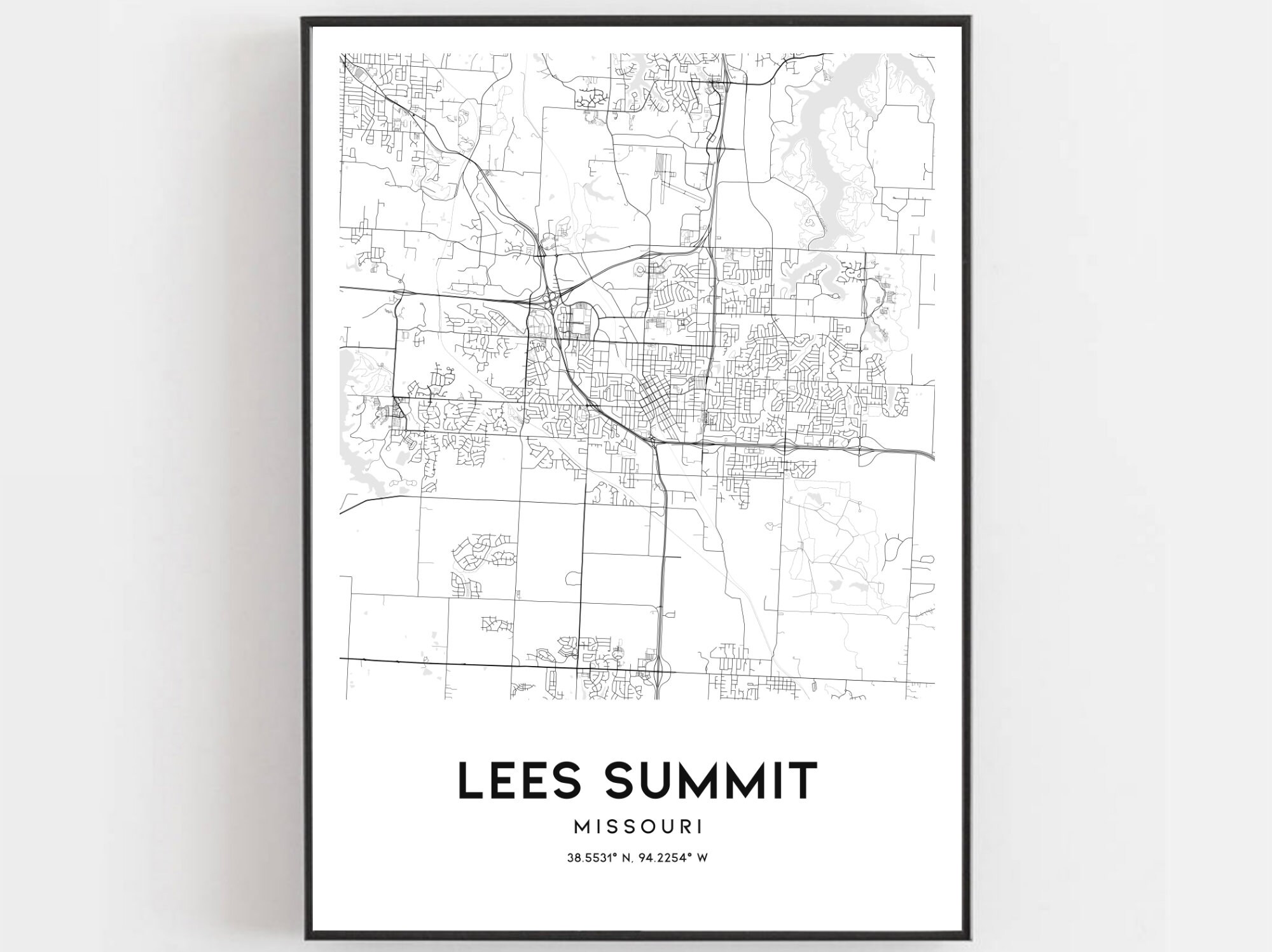 Lees Summit Map Print Lees Summit Map Poster Wall Art Mo | Etsy