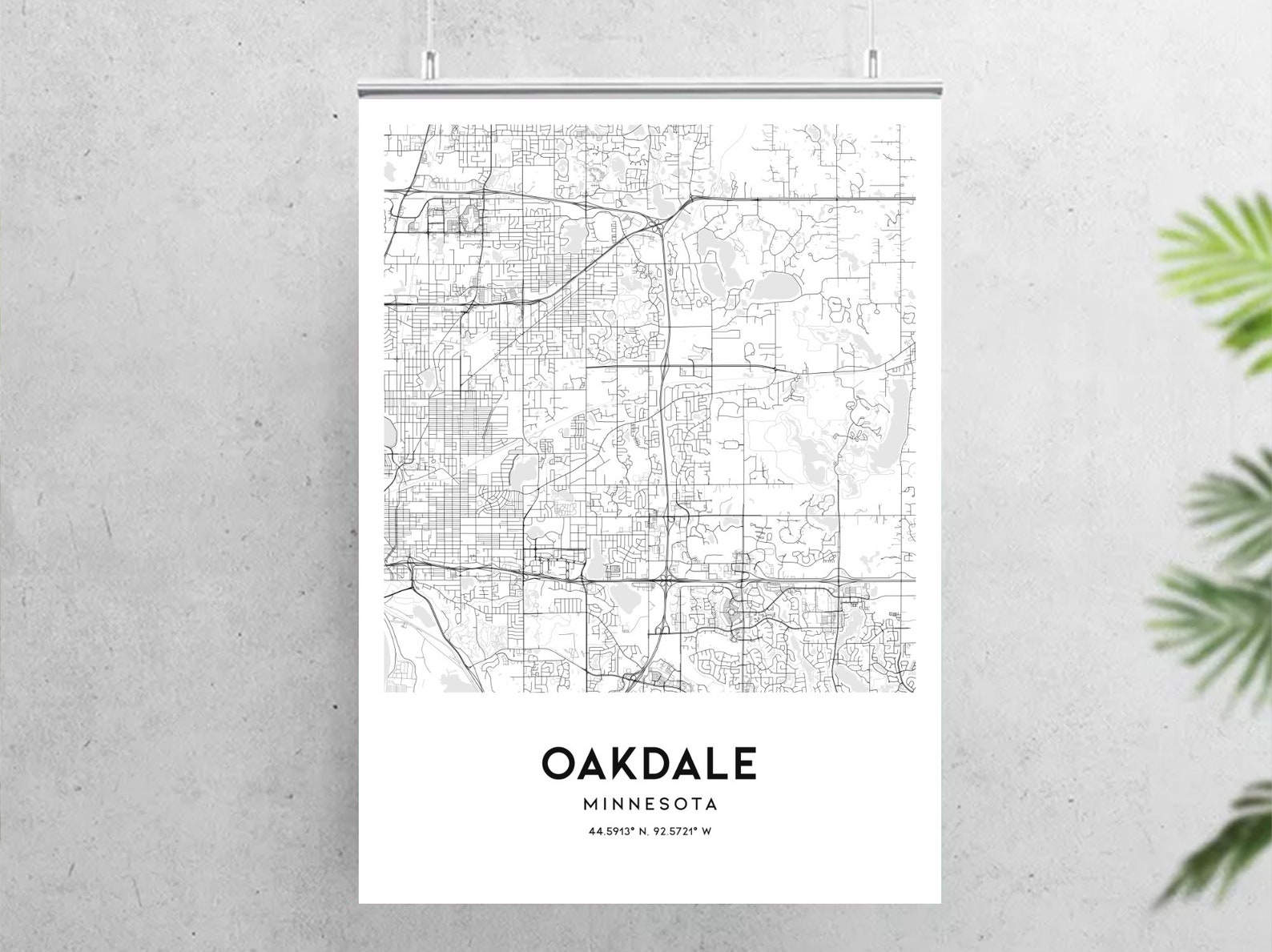 Oakdale Map Print Oakdale Map Poster Wall Art Mn City Map | Etsy