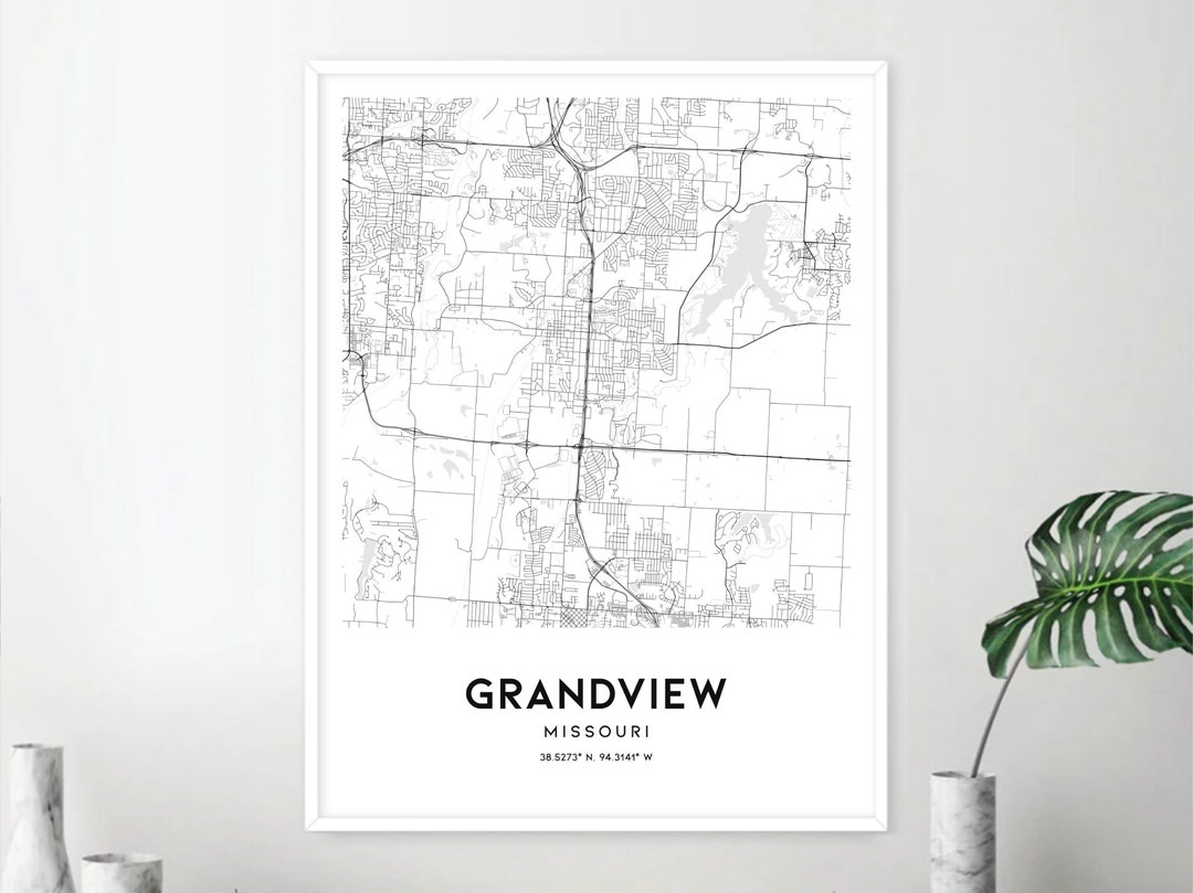 Grandview Map Print, Grandview Map Poster Wall Art, Mo City Map ...