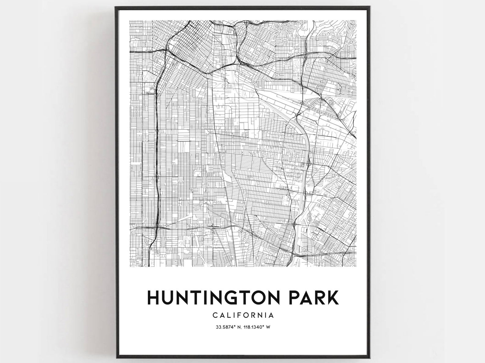 Huntington Park Map Print Huntington Park Map Poster Wall | Etsy