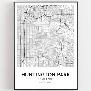 Huntington Park Map Print Huntington Park Map Poster Wall | Etsy