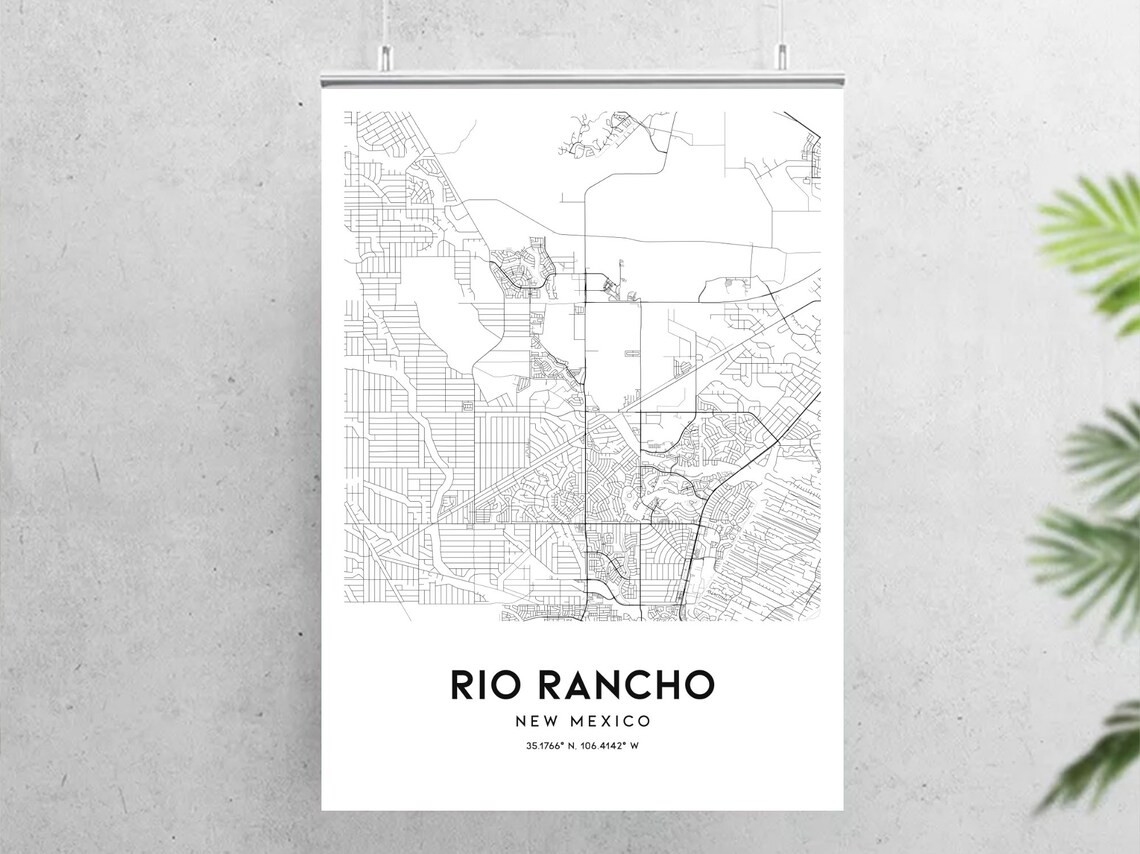 Rio Rancho Map Print Rio Rancho Map Poster Wall Art Nm City | Etsy