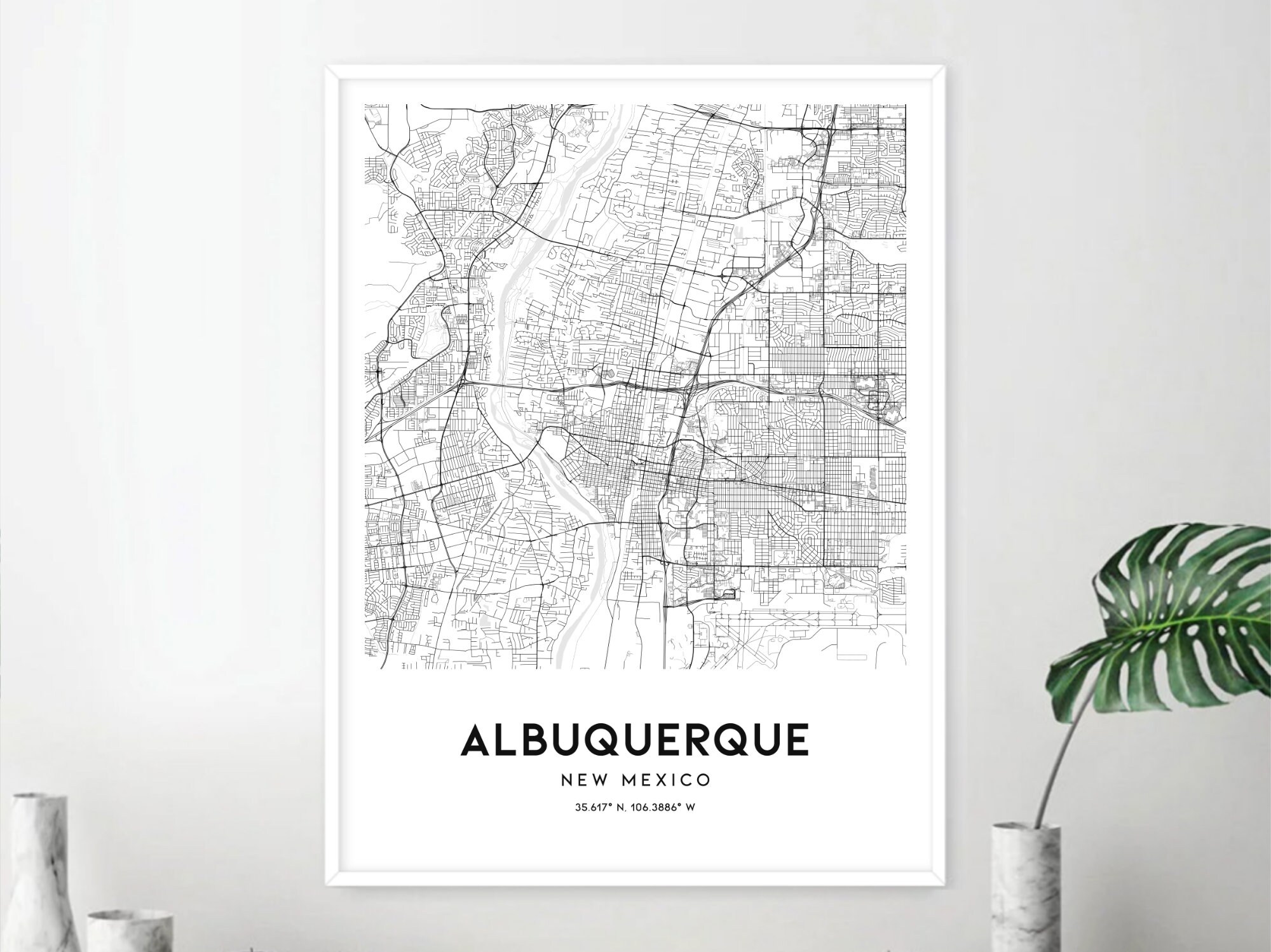 Albuquerque Map Print, Albuquerque Map Poster Wall Art, Nm City Map ...