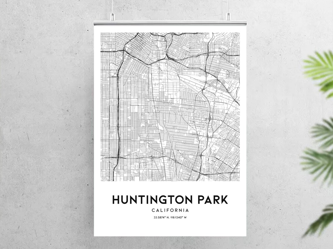 Huntington Park Map Print Huntington Park Map Poster Wall | Etsy