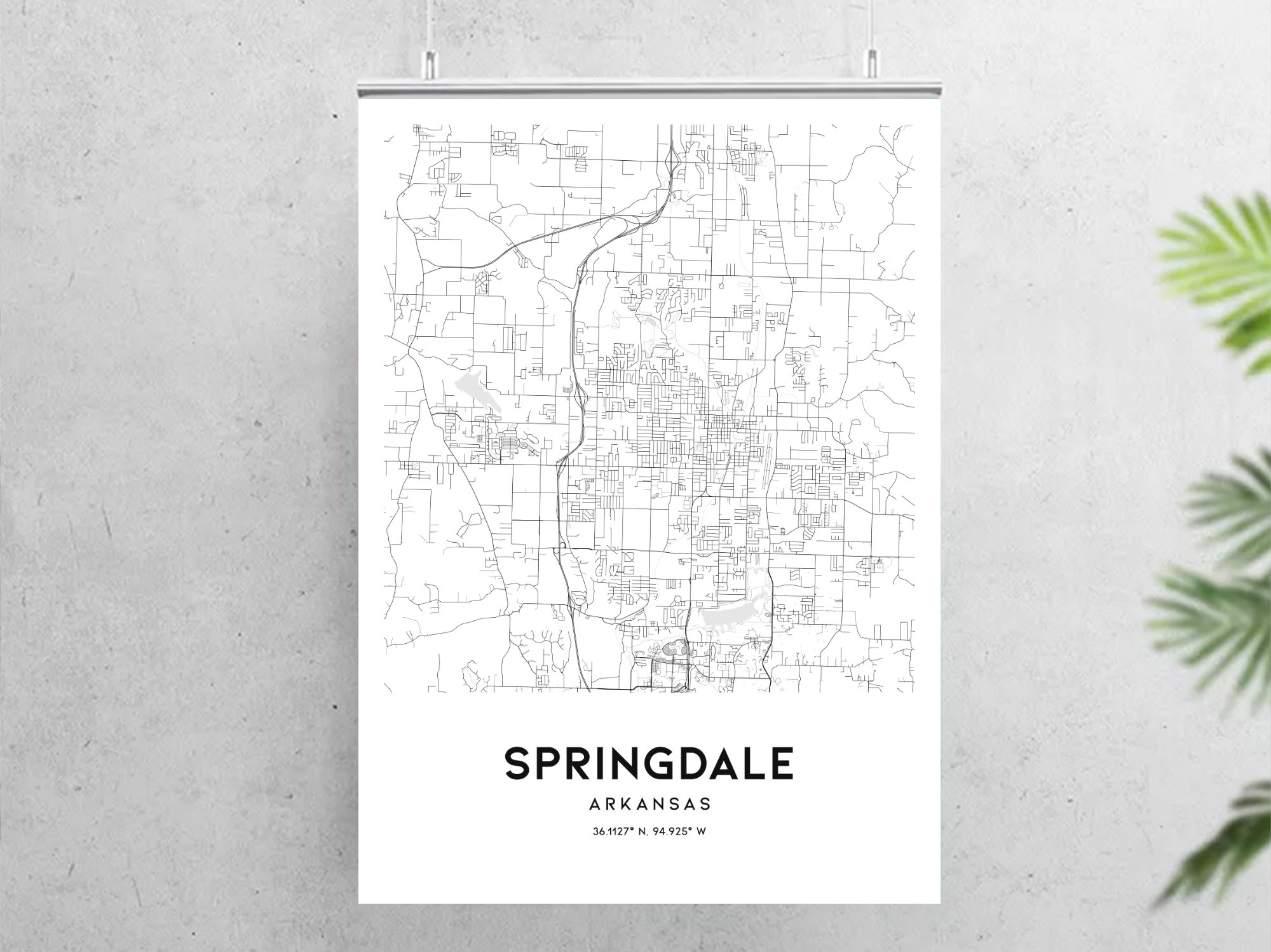 Springdale Map Print Springdale Map Poster Wall Art Ar City - Etsy UK