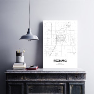 Rexburg Map Print Rexburg Map Poster Wall Art Id City Map - Etsy