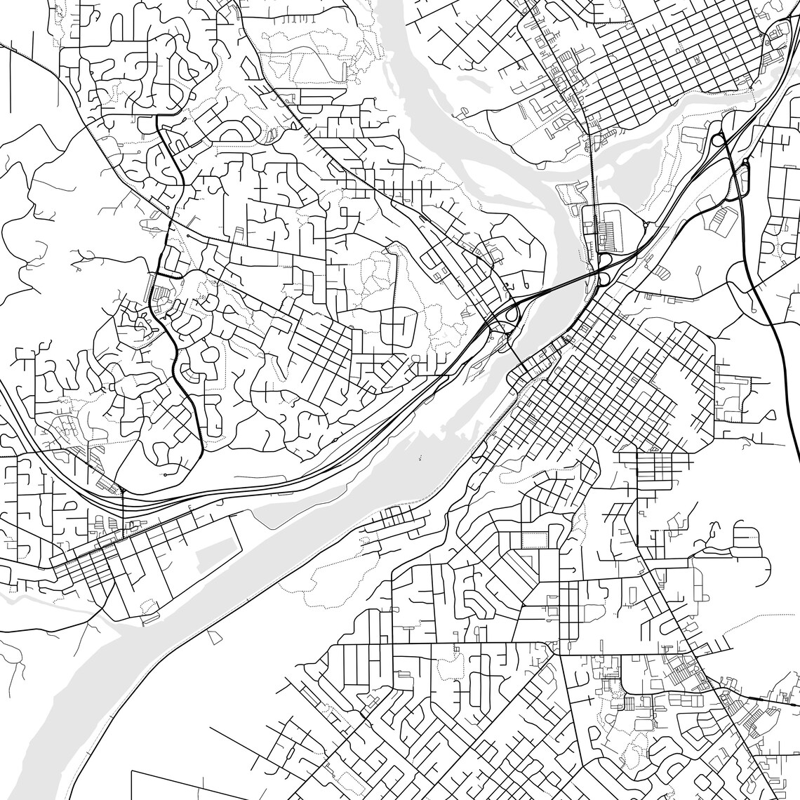 Oregon City Map Print, Oregon City Map Poster Wall Art, or City Map ...