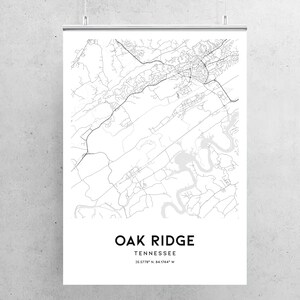 Oak Ridge Map Print Oak Ridge Map Poster Wall Art Tn City | Etsy