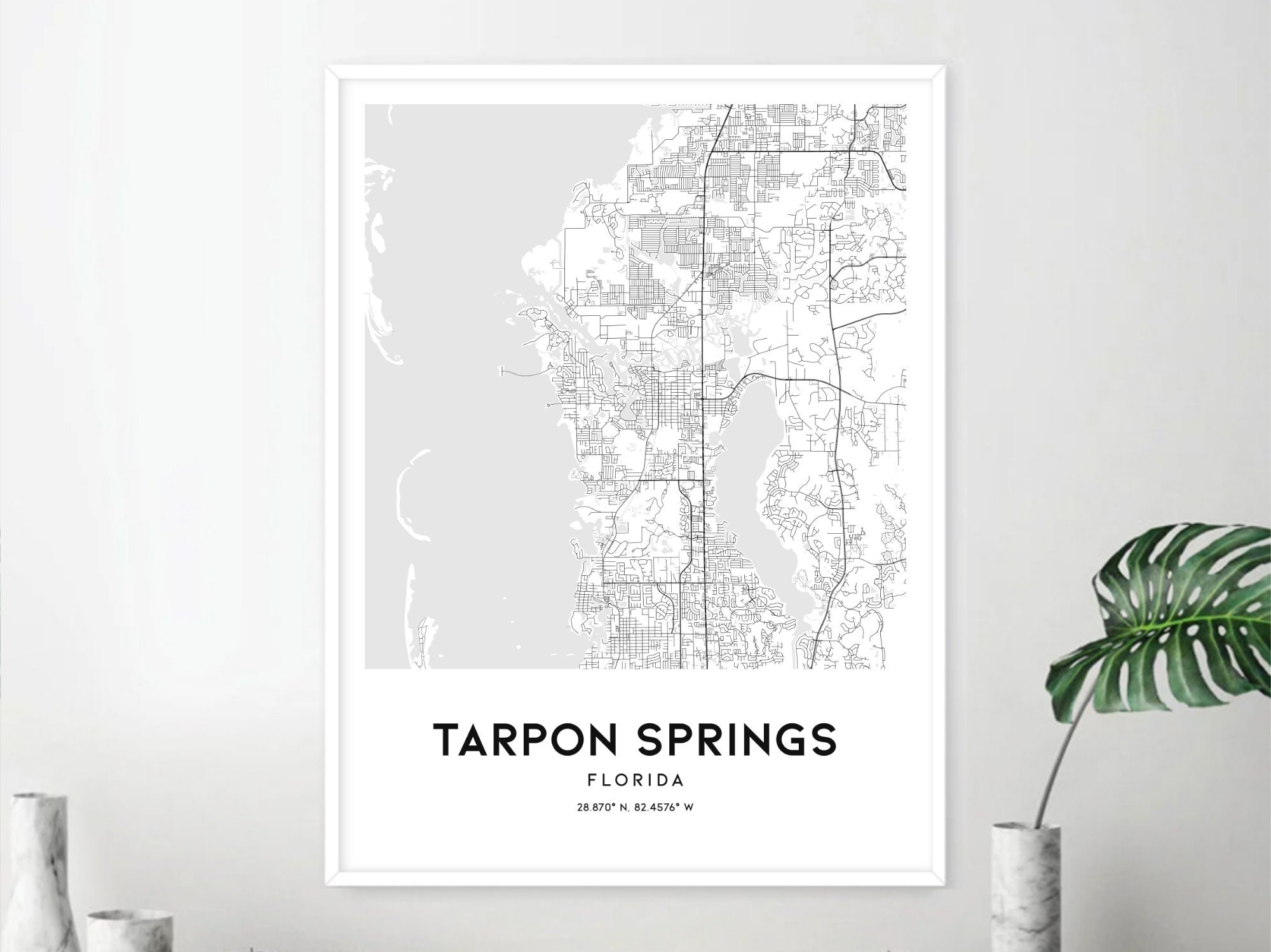Tarpon Springs Map Print, Tarpon Springs Map Poster Wall Art, Fl City ...