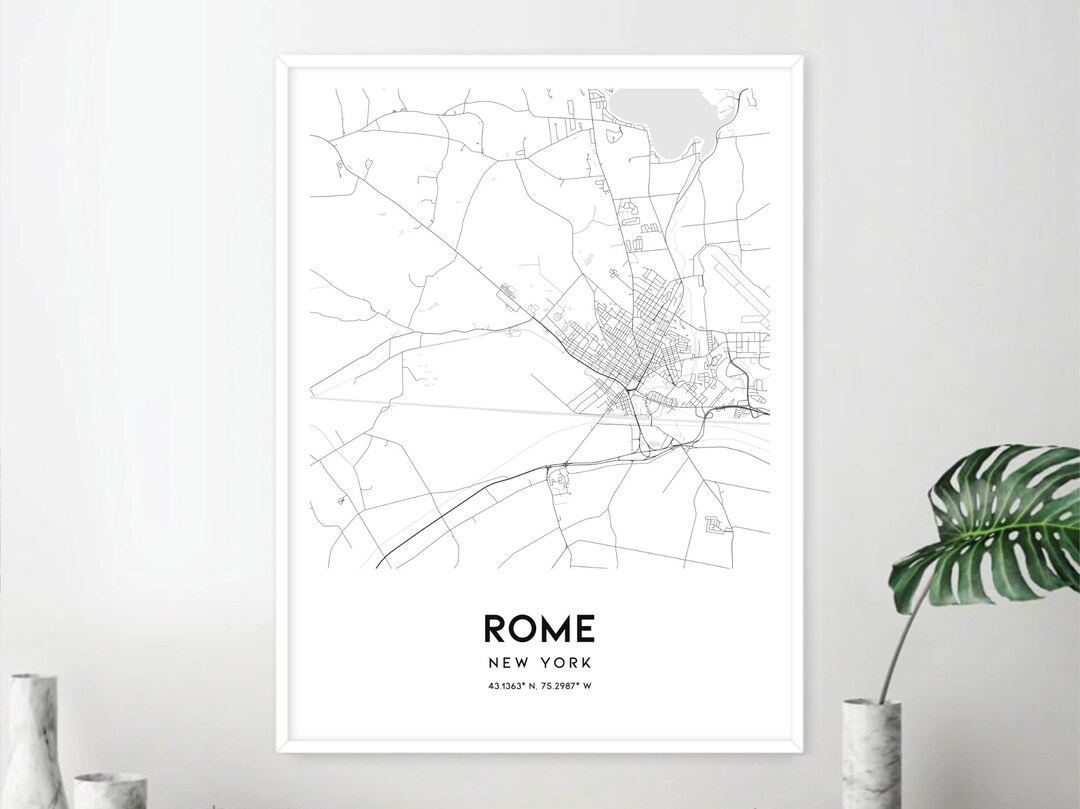 Rome Map Print, Rome Map Poster Wall Art, Ny City Map, New York Print ...