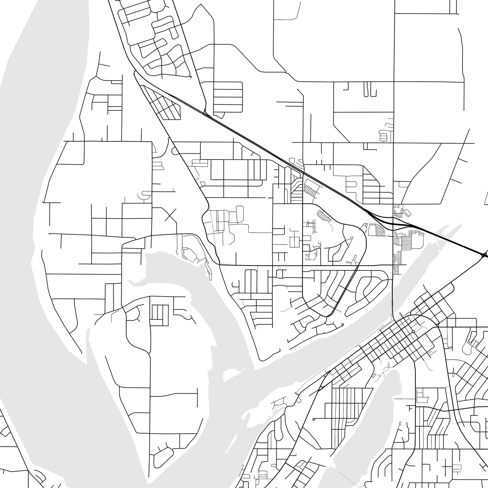 Moses Lake Map Print, Moses Lake Map Poster Wall Art, Wa City Map ...