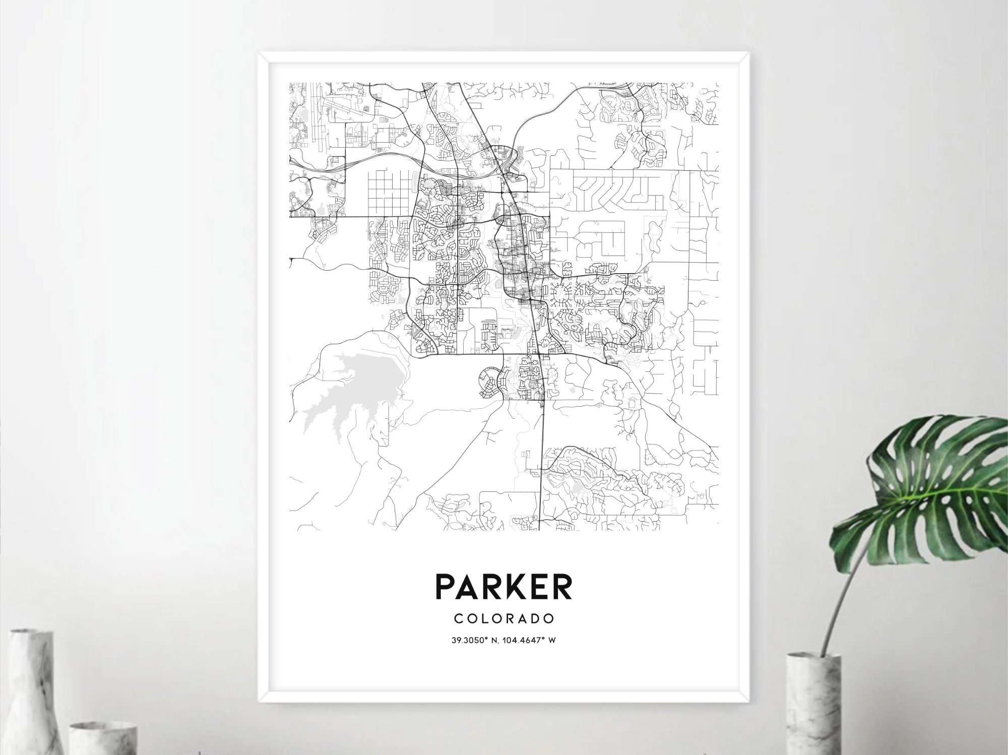 Parker Map Print, Parker Map Poster Wall Art, Co City Map, Colorado ...