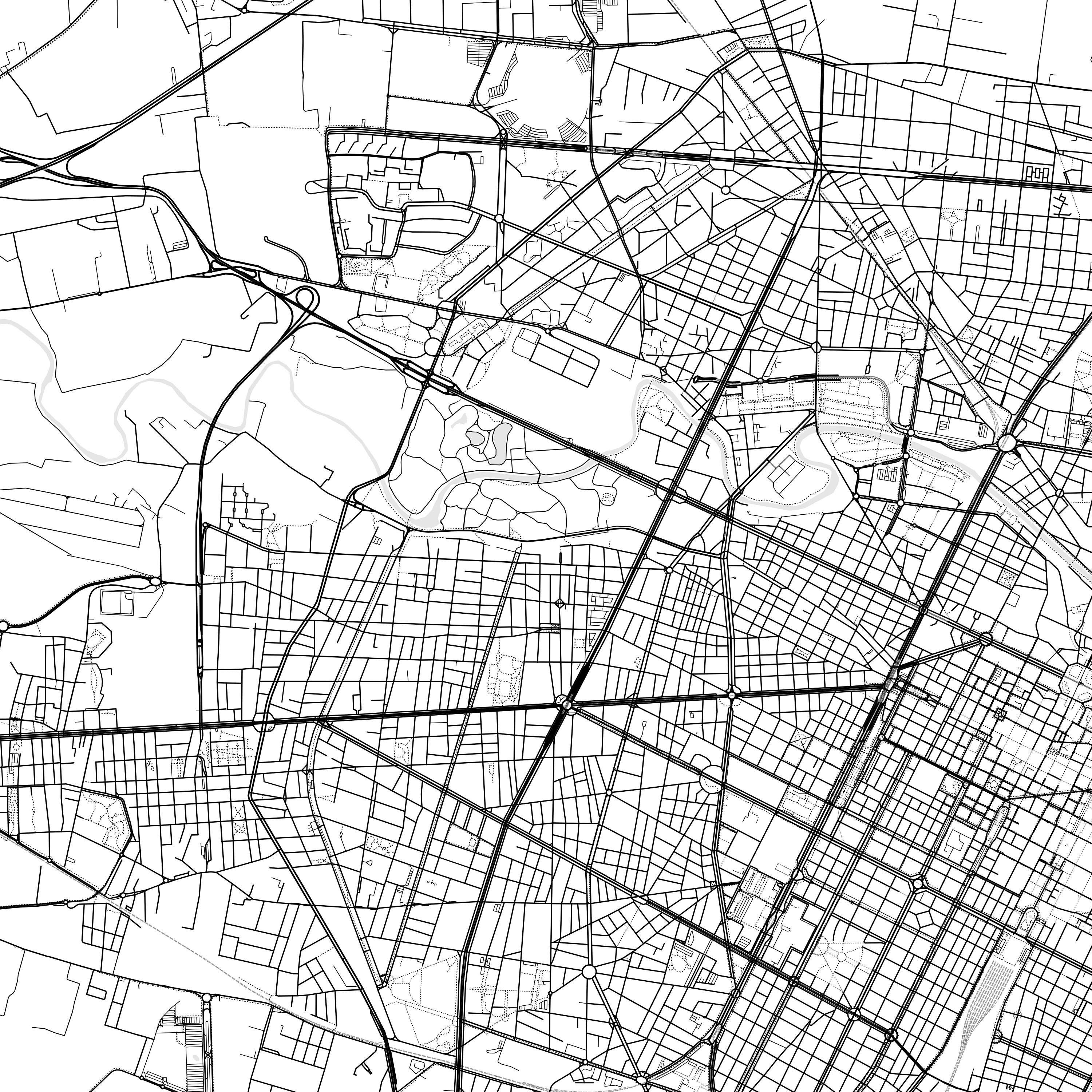 Turín Mapa Print, Turín Mapa Póster Arte Mural, Turín Mapa de la Ciudad ...