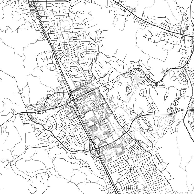 San Ramon Map Print, San Ramon Map Poster Wall Art, Ca City Map ...