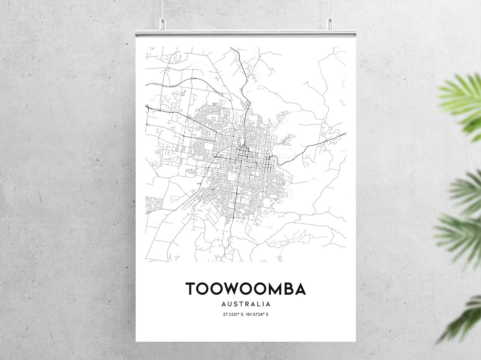 Toowoomba Map Print Toowoomba Map Poster Wall Art Toowoomba | Etsy