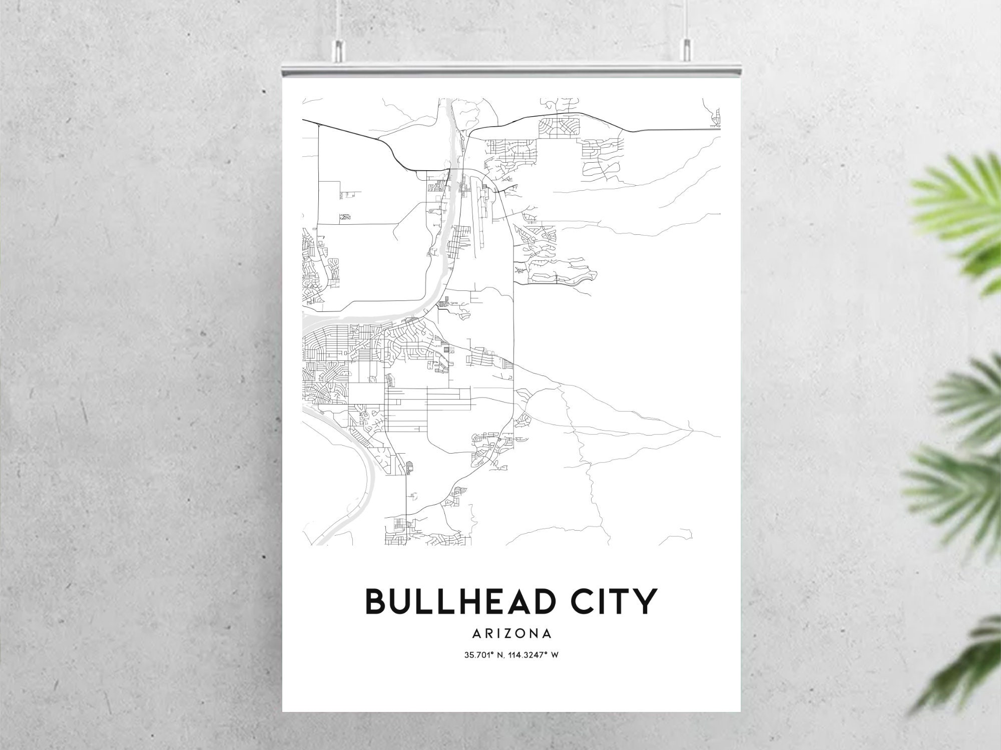 Bullhead City Map Print Bullhead City Map Poster Wall Art Az | Etsy