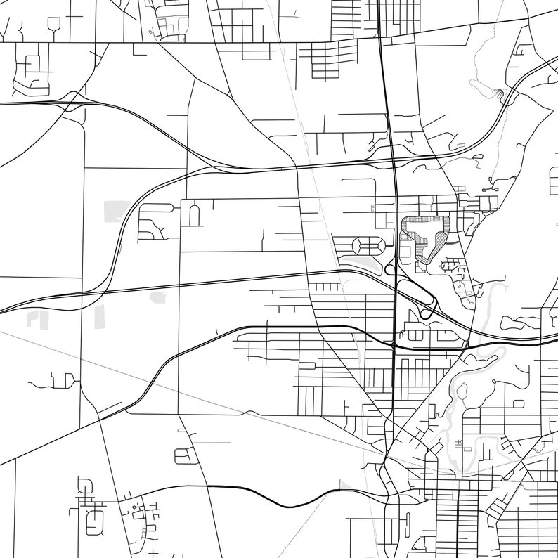 Elyria Map Print, Elyria Map Poster Wall Art, Oh City Map, Ohio Print ...