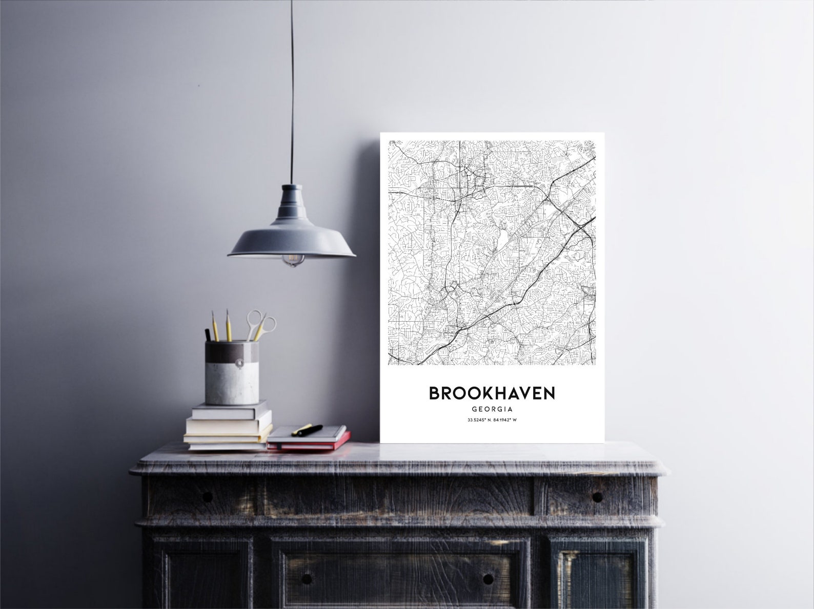 Brookhaven Map Print Brookhaven Map Poster Wall Art Ga City - Etsy ...