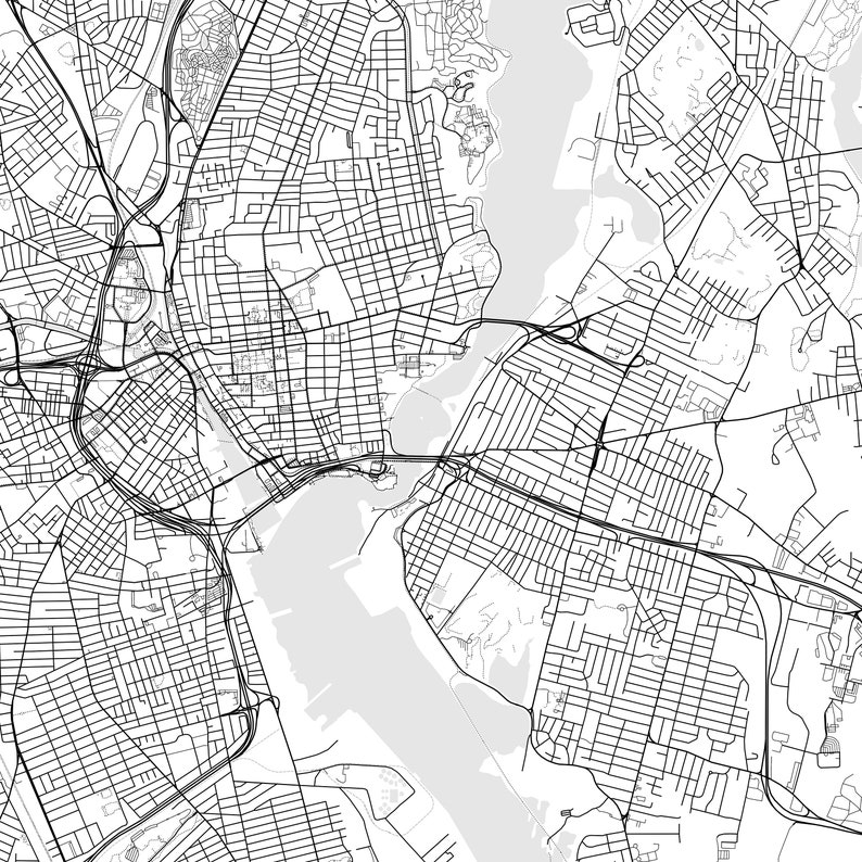 East Providence Map Print, East Providence Map Poster Wall Art, Ri City ...