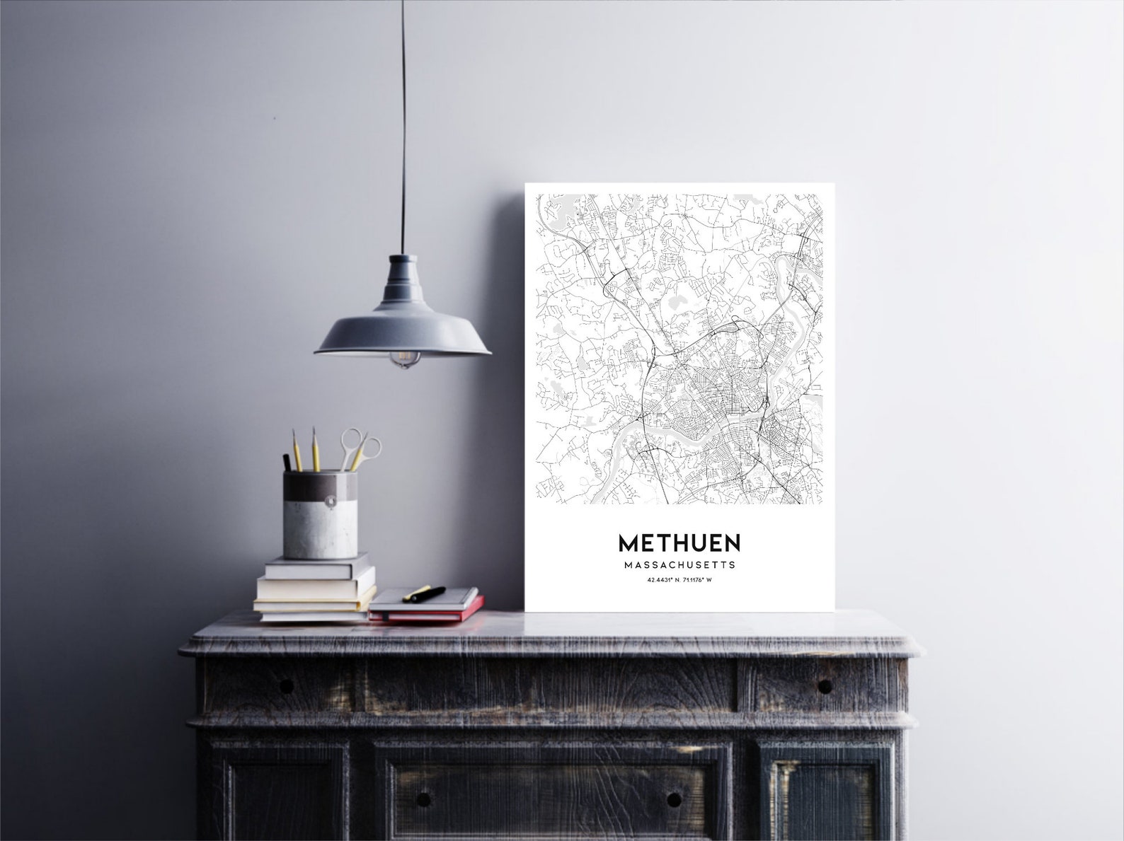 Methuen Map Print, Methuen Map Poster Wall Art, Ma City Map ...