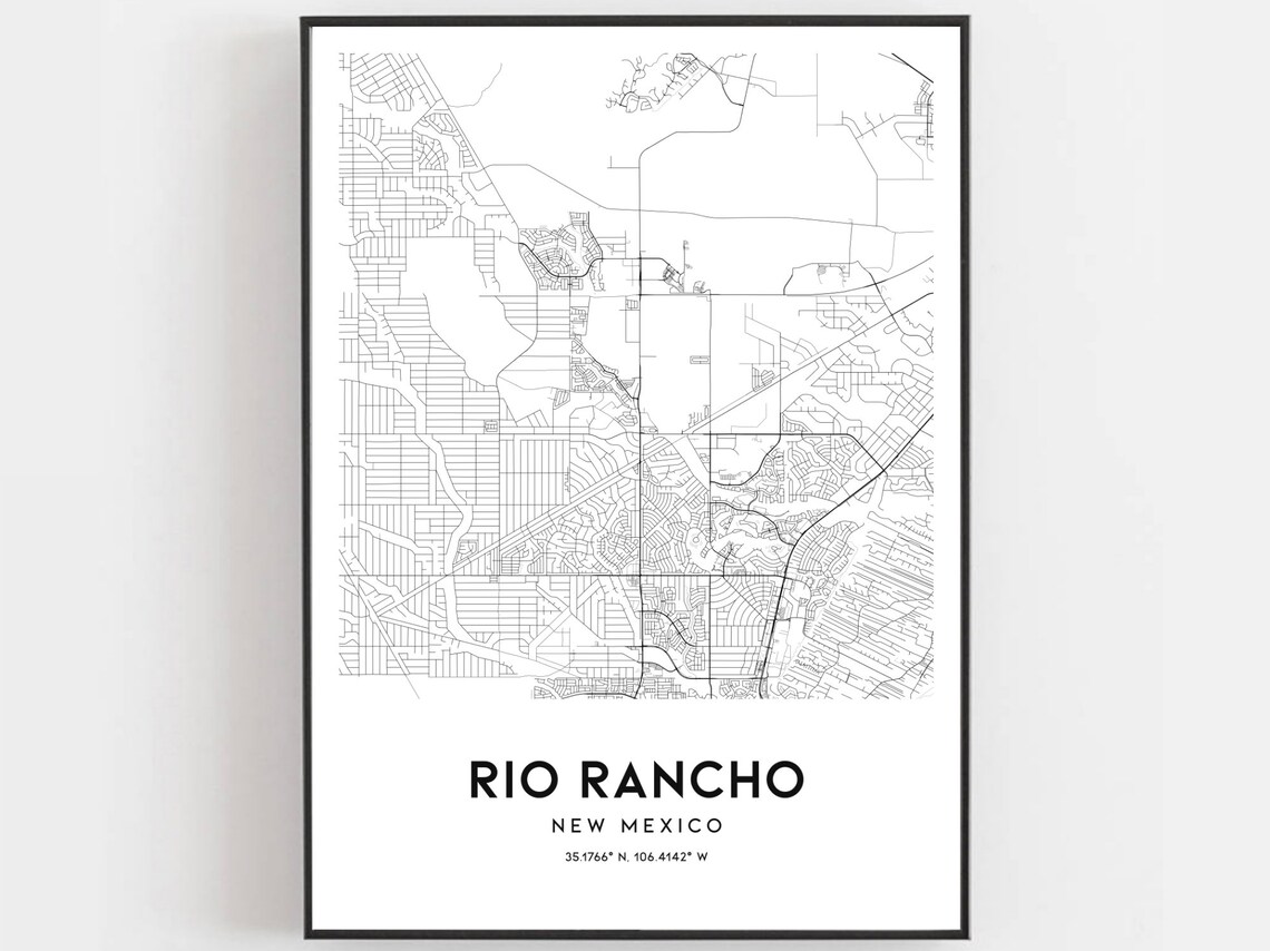 Rio Rancho Map Print Rio Rancho Map Poster Wall Art Nm City | Etsy