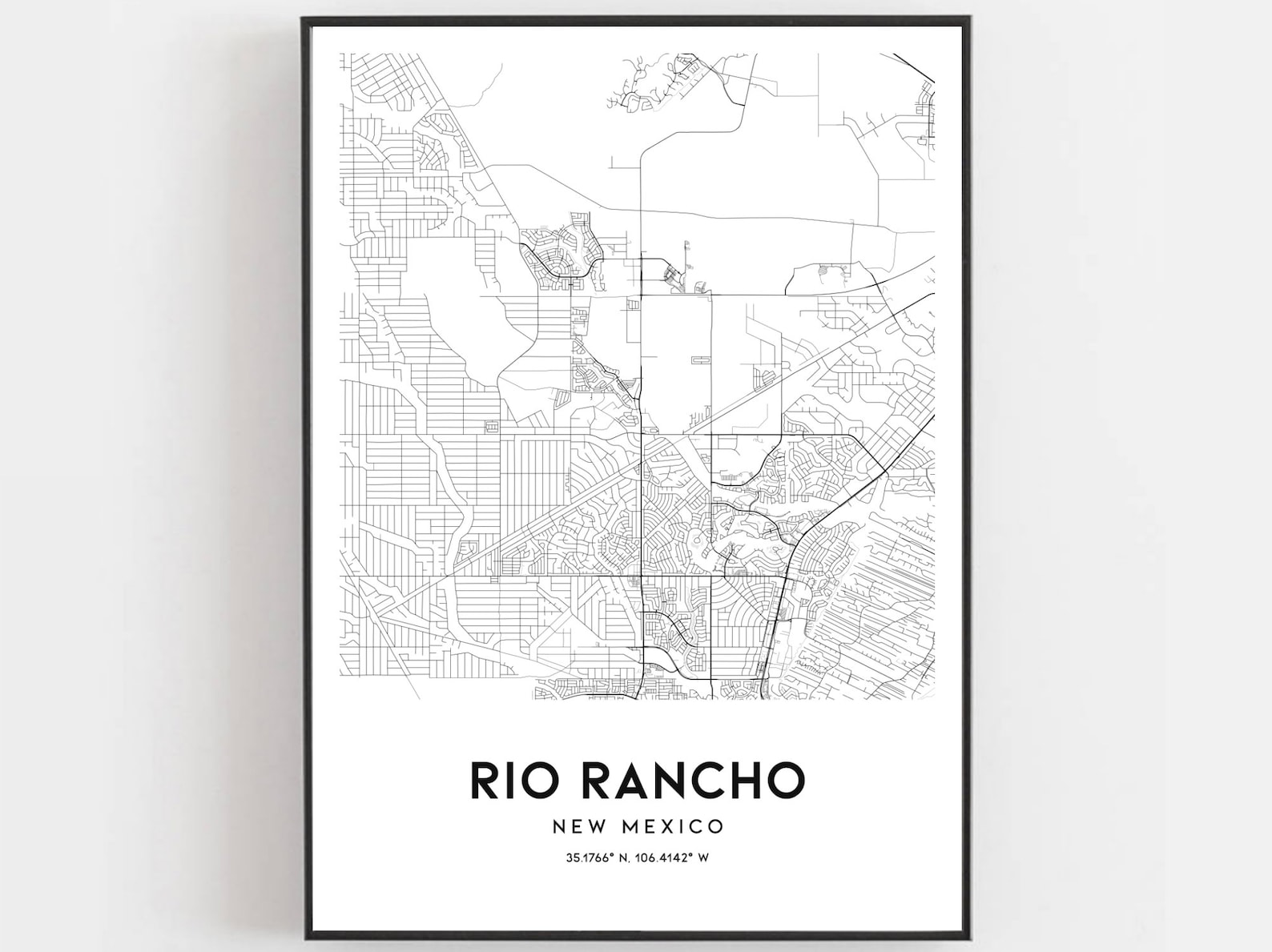 Rio Rancho Map Print Rio Rancho Map Poster Wall Art Nm City | Etsy