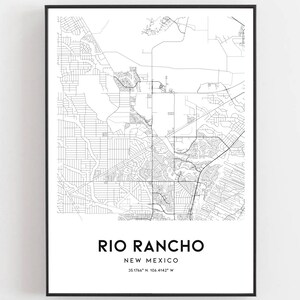 Rio Rancho Map Print Rio Rancho Map Poster Wall Art Nm City | Etsy